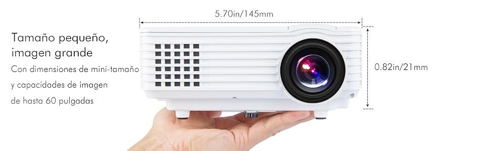 DBPower RD Mini - Proyector LED (800x480p, USB, VGA, HDMI), color ...