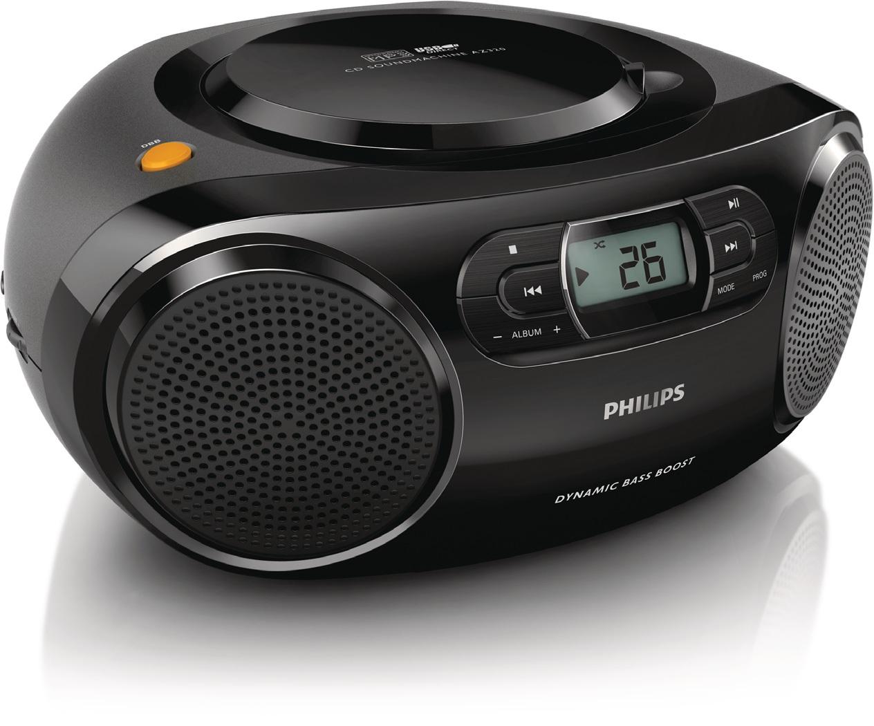 Philips AZ320 - CD Soundmachine (reproduce CD, MP3-C y USB, FM), color ...