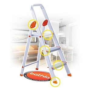 Bathla Sure Step Handy Ultra-Stable 2-Step Foldable Aluminium Ladder ...