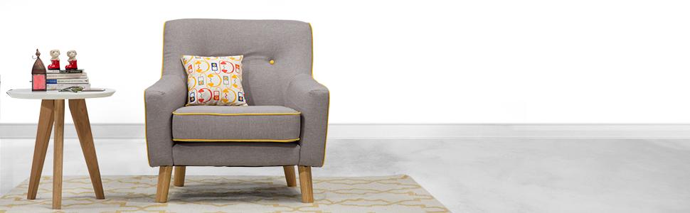 Urban Ladder Hagen Lounge Chair (Colour : Grey) : Amazon.in