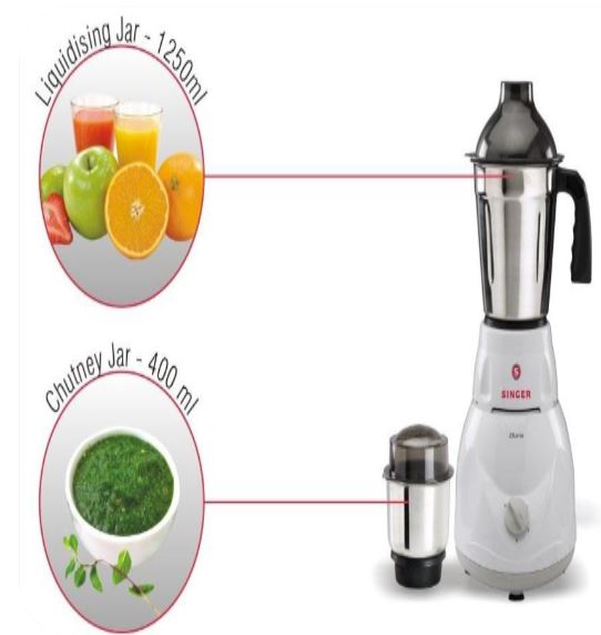 Buy Singer Duro 450-Watt Mixer Grinder Online at Low Prices in India ...