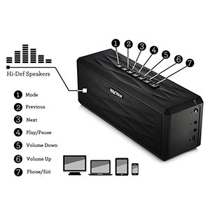 SHARKK Boombox 10W Portable Wireless Bluetooth Speaker with 18+ Hour ...