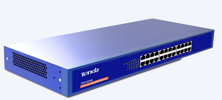 Tenda 10/100/1000 Mbps 24 Ports Fast Giga Ethernet Rackmountable Switch ...