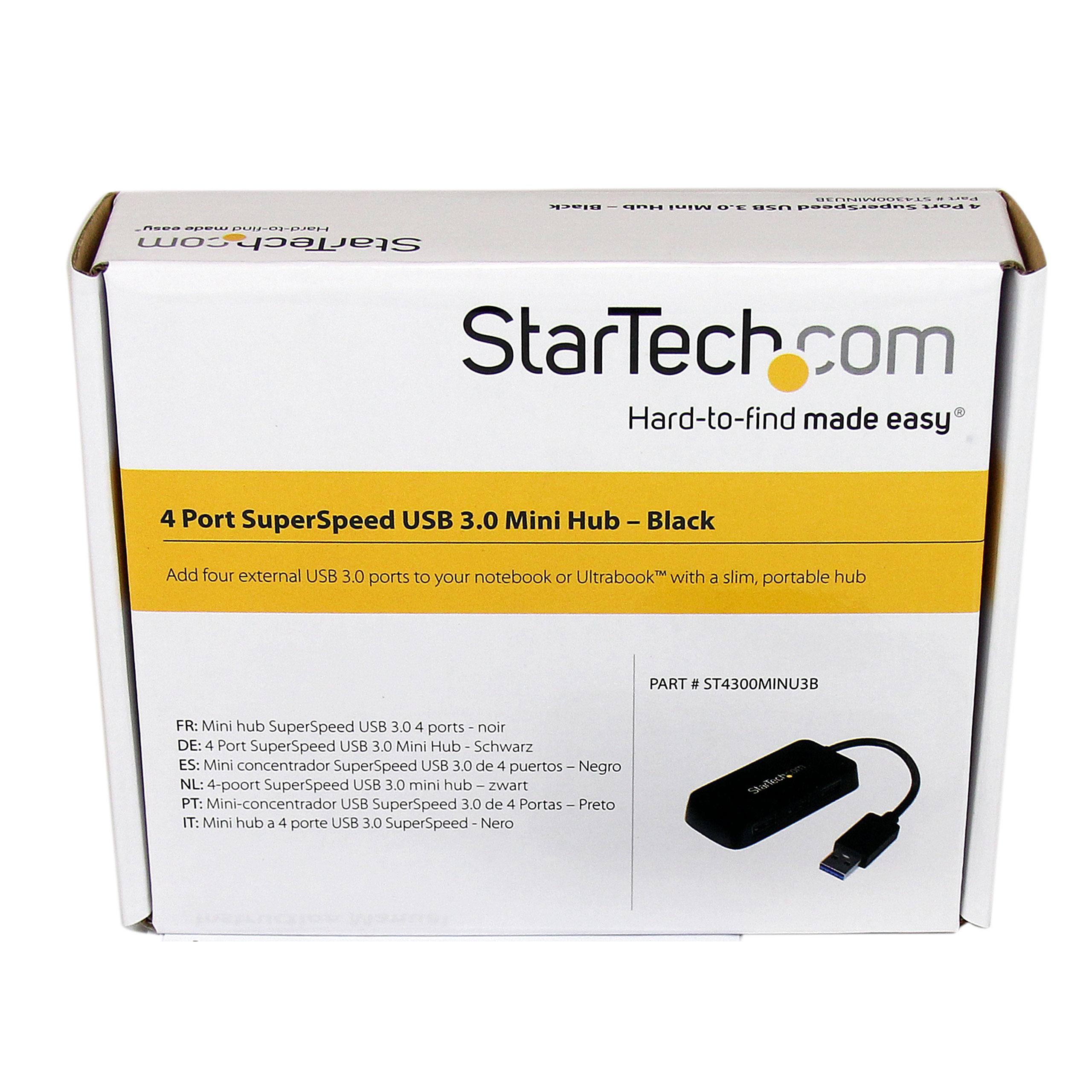 StarTech ST4300MINU3B Adaptador Concentrador Hub USB 3.0 Super Speed 4 ...
