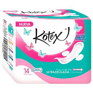Kotex Rosa Toallas Femeninas Ultradelgada con Alas, 28 piezas: Amazon ...