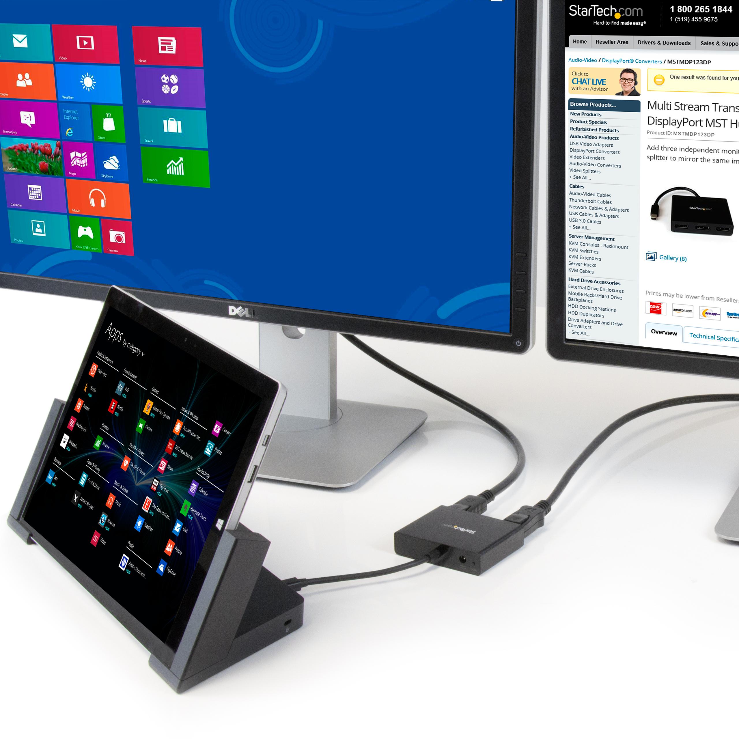 StarTech.com Mini DisplayPort to DisplayPort Multi Monitor Splitter - 3 ...