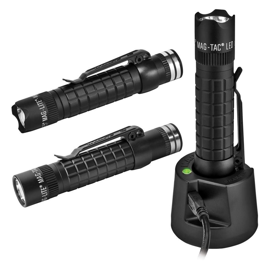 Maglite Mag-Tac LED Rechargeable Flashlight System- Crowned-Bezel ...
