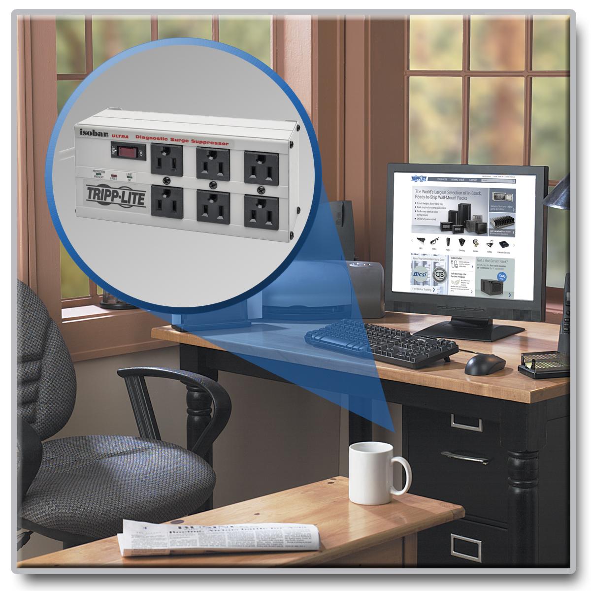 Tripp Lite ISOBAR6ULTRA Isobar Surge Protector Metal 6 Outlet 6ft Cord ...