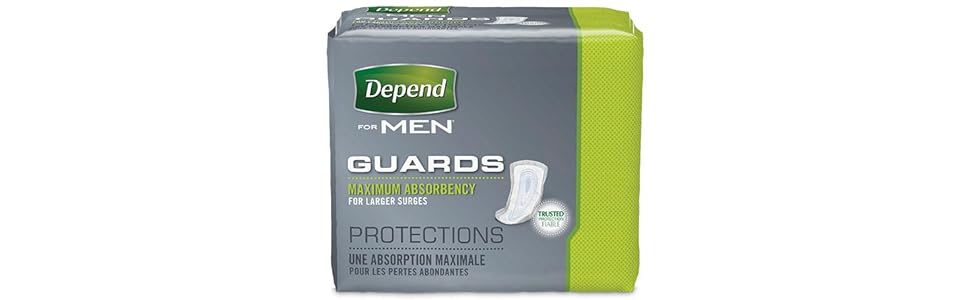 Depend Maximum Absorbency Incontinence Protection Guards for Men, 52 ...