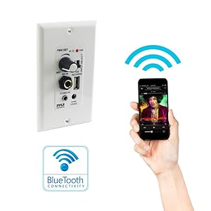 Pyle Bluetooth Receiver Wall Mount | In-Wall Audio Control Receiver ...