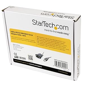 StarTech ICUSB232DB25 Cable USBa 1 Puerto Serie RS232, Adaptador Serial, 1x DB9 DB25, 1x USBA ...