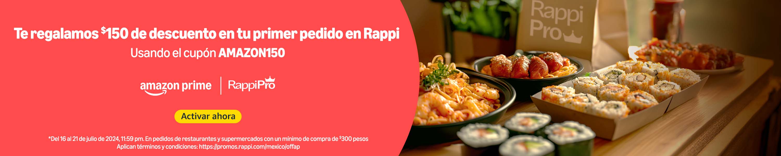 Oferta exclusiva de Rappi Pro para miembros Prime