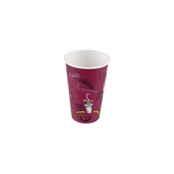 Amazon.com: 16 Oz Polylined Paper Hot Drink Cups Bistro Design in ...