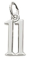 Amazon.com: Rembrandt Charms Number 11 Charm, Sterling Silver: Clasp ...