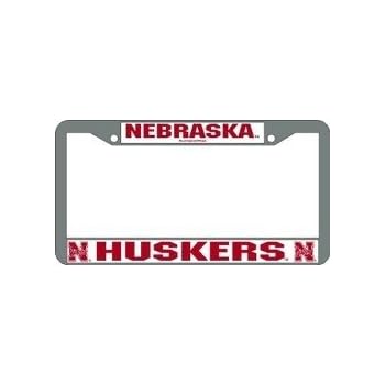 Amazon.com: Nebraska Huskers Chrome License Plate Frame: Sports & Outdoors