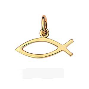 9ct Gold 7x20mm Christian Fish symbol Pendant or Charm: British ...