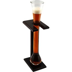 Amazon.com | Half Yard of Ale Beer Glass with Wood Stand: Beer Glasses