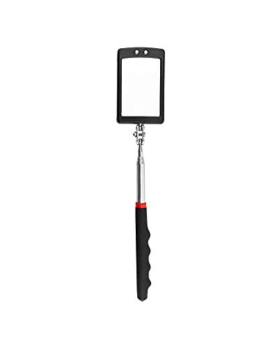 QWORK Telescoping Lighted Inspection Mirror, Inspection Mirror LED ...