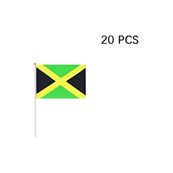 Amazon.com : Kind Girl 25 Pack Hand Held Small Mini Flag Jamaica Flag ...
