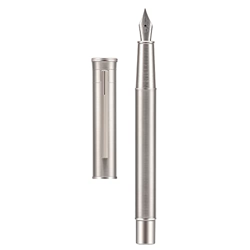 Hongdian 1861 Stainless Steel Fountain Pen Fine Nib, Classic Design ...