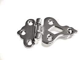 Antique Ice Box Hinge, Polished Nickel, 3/8" Offset Ice Box Hinge in ...