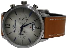 سعر Buren Leather Watch BU81032M Stainless Steel Back With Silver frame ...