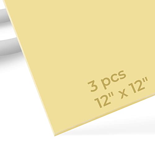 xTool Acrylic Sheets, Pastel Yellow Plexiglass Sheets 1/8 Inch Thick, 3 ...