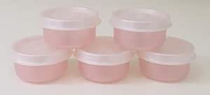 Amazon.com: Tupperware Smidgets Set Of 5 Small Bowl Box Mini Containers Starlight Blush Pink ...