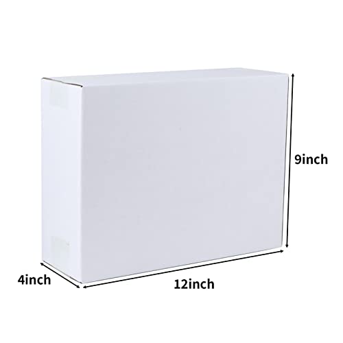 Hoikwo 25 Packs 12x9x4 Inches White Shipping Boxes, Sturdy Packaging ...