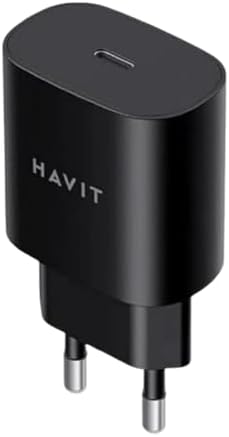 Havit UC25 High-Speed 25W USB-C Charger for Samsung, Multi-Port, LED Display, GaN Technology ...