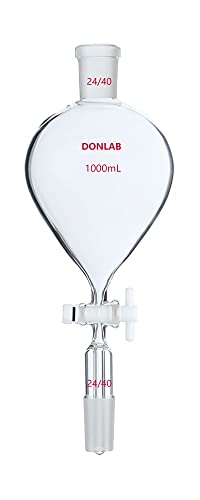 DONLAB EBG Glass Globe Shaped Separatory Funnel 24/40 Joints With PTFE ...