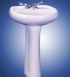 Western Pottery JR.L250-W 19"x17" 4" Center Pedestal Sink - Basin Only ...