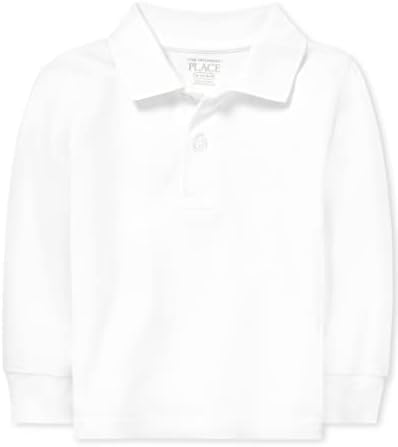 The Children's Place Baby Boys and Toddler Boys Long Sleeve Pique Polo, White, 3T price in Saudi ...