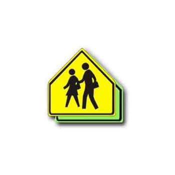 Amazon.com : Metal traffic Sign: Pentagon School/Pedestrian Zone ...