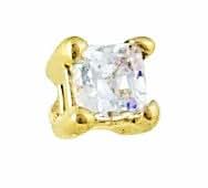 Amazon.com: Body Gems 14kt Gold Micro Dermal Top 2mm Princess / Square ...