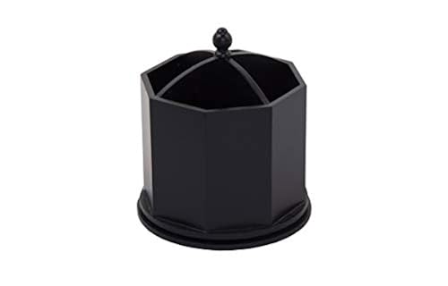 Designstyles Spinning Desktop Organizer – Black 4 Compartment Rotating ...