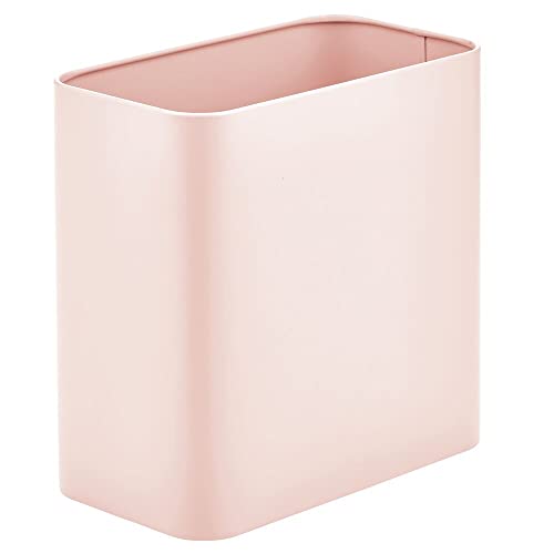 mDesign Metal Wastepaper Bin — Compact Rectangular Bathroom Bin ...