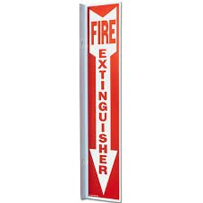 Aluminum Fire Extinguisher Sign 4" x 18" on a 90 Degree Angle, All ...