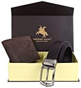 LONDON ALLEY ELK Vintage Brown Leather Wallet & Black/Brown Reversible ...