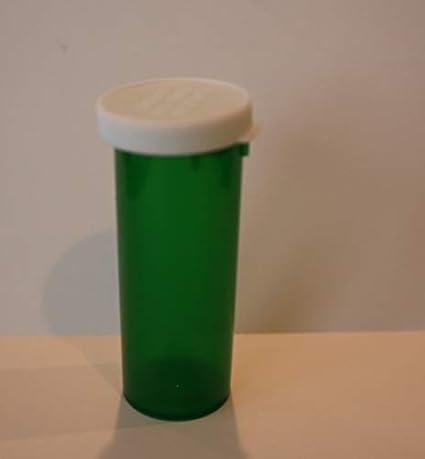 Amazon.com: Plastic Prescription Green Vials/Bottles 25 Pack w/Non ...