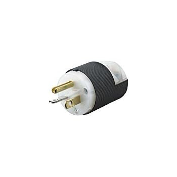 Hubbell HBL5369C Connector, 20 amp, 125V, 5-20R, Black/White (Qty. 1 ...