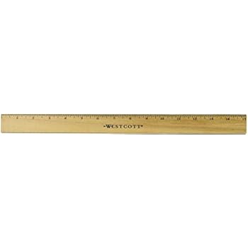Amazon.com : Westcott Ruler with Double Brass Edge, 16ths and Metric ...