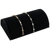 Amazon.com: FindingKing Black Velvet Half Moon Bracelet Showcase ...