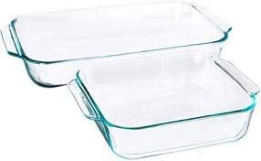 Amazon.com: Pyrex Basics Clear Glass Baking Dishes - 2 Piece Value-Plus ...