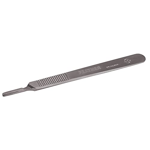 Feather 2977#3 Surgical Blade Handle, Flat with Corrugated Grip, Fits ...