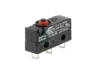 ZF ELECTRONICS DC2C-A1AA DC Series Sub Mini SPDT 3.47 N Button Solder Lug Snap Action Switch - 5 ...