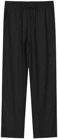 Weintee Women's Tall Linen Pants Long 36 Inch Inseam, Black, M Tall ...