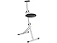 Folding perching / ironing stool with padded adjustable height seat ...