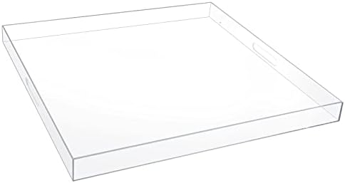 MIKINEE 24×24 Inches Clear Acrylic Serving Tray with Handles Extra ...