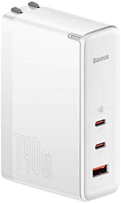 Baseus GaN5 Pro Fast Charger 2C+U 140W US White (With Superior Series Fast Charging Data Cable ...